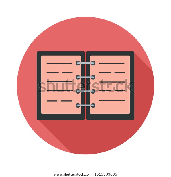 Open Text Book Round Flat Icon Stock Vector (Royalty Free) 1515303836 ...