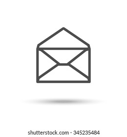 Mail Open Envelope Outline Icon Email Stock Vector (Royalty Free ...
