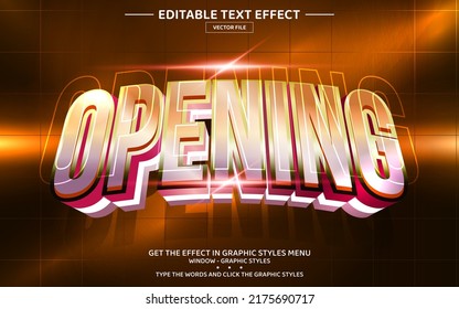 Grand Opening 3d Editable Text Effect Stock Vector (Royalty Free ...