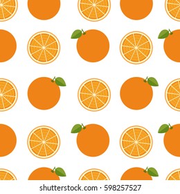 Orange Background Seamless Pattern Oranges Flat Stock Vector (Royalty ...