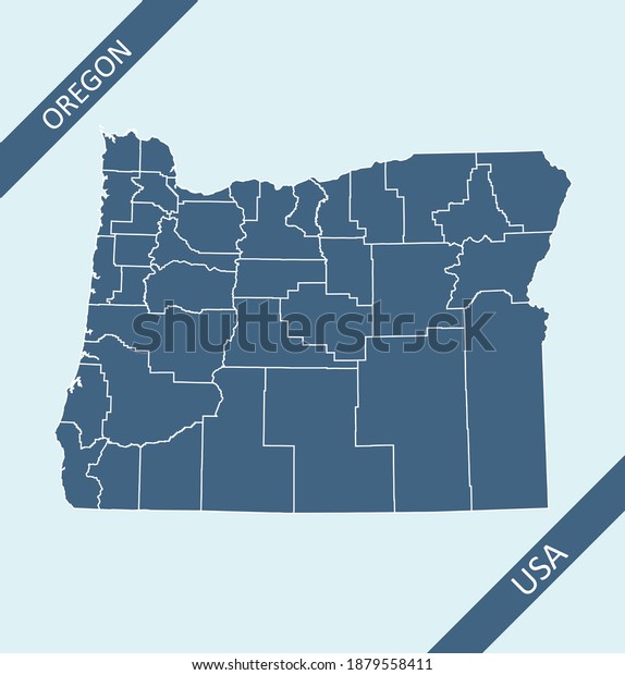 Oregon County Map Vector Outlines Stock Vector (Royalty Free ...
