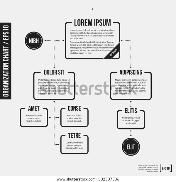 Organization Chart Template Geometric Elements On Stock Vector (Royalty ...