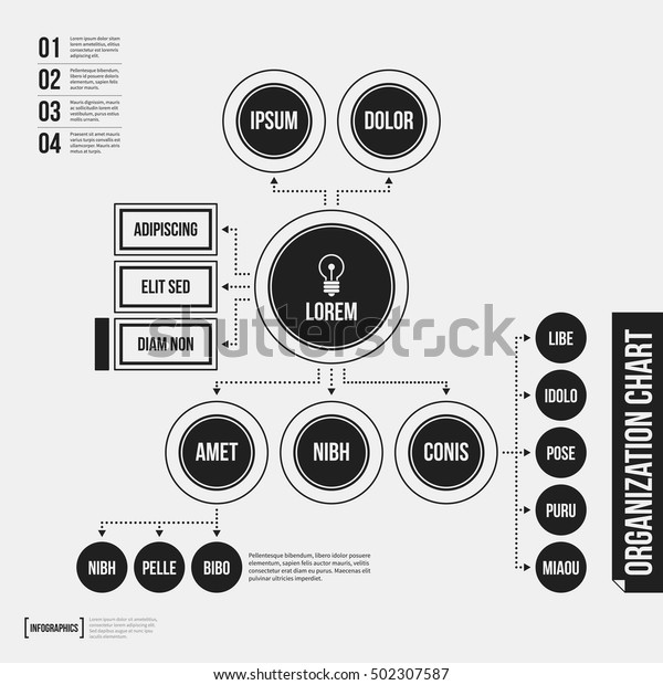 Organization Chart Template Geometric Elements On Stock Vector (Royalty ...