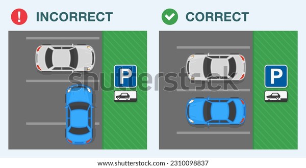 Outdoor Parking Rules Top View Correct Stock Vector (Royalty Free ... Outdoor Parking Rules Top View Correct Stock Vector (Royalty Free ...