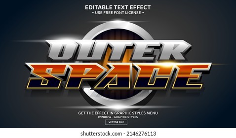 Outer Space 3d Editable Text Effect Stock Vector (Royalty Free ...