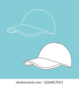 Outline Cap Template Vector Illustration Copy Stock Vector (Royalty ...