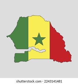 Outline Map Country Senegal Vector Illustration Stock Vector (Royalty Free) 2243141481 ...