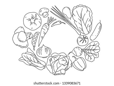 Outline Vegetable Vector Stock Vector (Royalty Free) 1339083671 ...