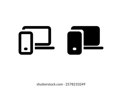 Outlined Solid Device Pairing Icons Vector Stock Vector (Royalty Free ...