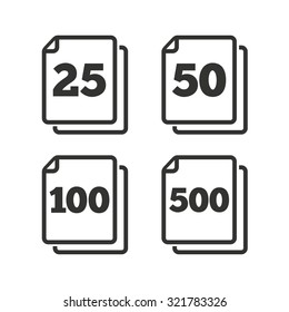 Pack Sheets Icons Quantity Per Package Stock Vector (Royalty Free ...