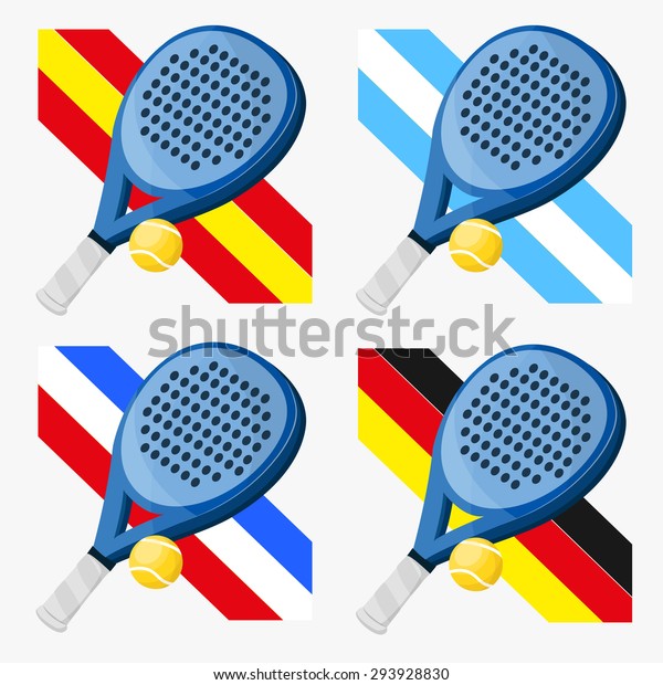 Paddle Rackets Flags Countries Stock Vector (Royalty Free) 293928830 ...