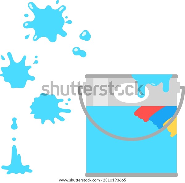 Paint Dripping Marks Paint Can Stock Vector (Royalty Free) 2310193665 ...
