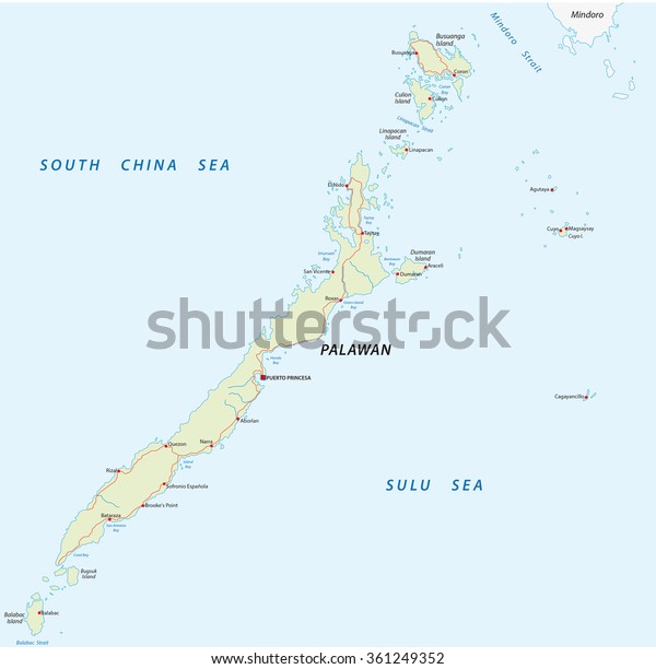 Palawan Map Stock Vector (Royalty Free) 361249352 | Shutterstock