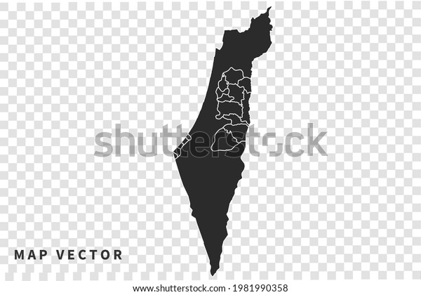 Palestine Map Vector Isolated On Transparent Stock Vector (Royalty Free ...