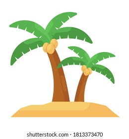 Palm Trees Vector Editable Flat Style Stock Vector (Royalty Free ...