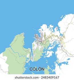 Colón Panama Map Poster Art Stock Vector (Royalty Free) 2483409167 ...