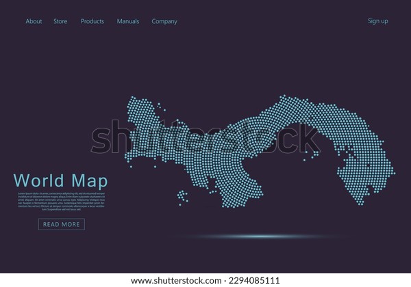 Panama Map World Map Vector Template Stock Vector (Royalty Free ...