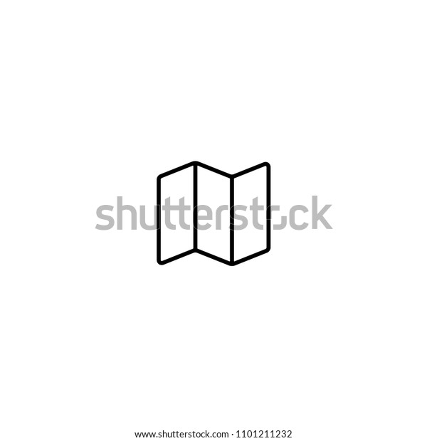 Paper Map Icon Stock Vector (Royalty Free) 1101211232 | Shutterstock