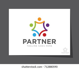 Partner Human Logo Icon Vector Template Stock Vector (Royalty Free ...