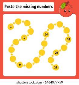 Paste Missing Numbers Handwriting Practice Learning Stock Vector ...