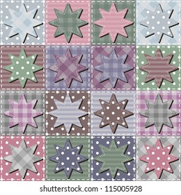 Patchwork Background Stars Stock Vector (Royalty Free) 115005928 ...
