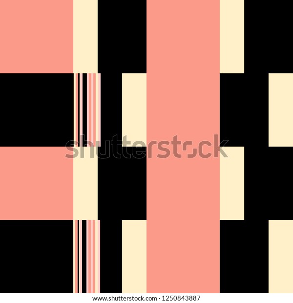 Patchwork Pattern Blocks Background Stripes Rhythmic Stock Vector ...