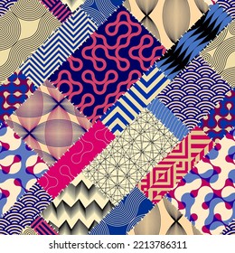 Patchwork Textile Pattern Seamless Quilting Design Stock Vector ...