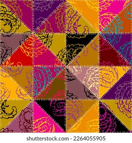Patchwork Textile Pattern Seamless Quilting Design Stock Vector ...