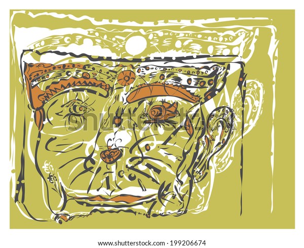 Pattern Background Vector Illustration Fanciful Creatures Stock Vector ...