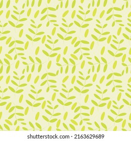 Pattern Light Green Leaves Branches Plants Stock Vector (Royalty Free ...