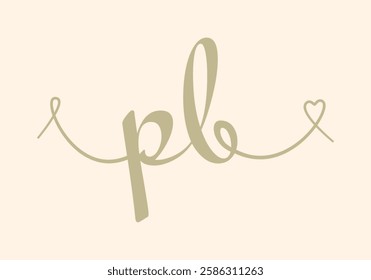 Pb Initial Wedding Monogram Calligraphy Vector Stock Vector (Royalty ...