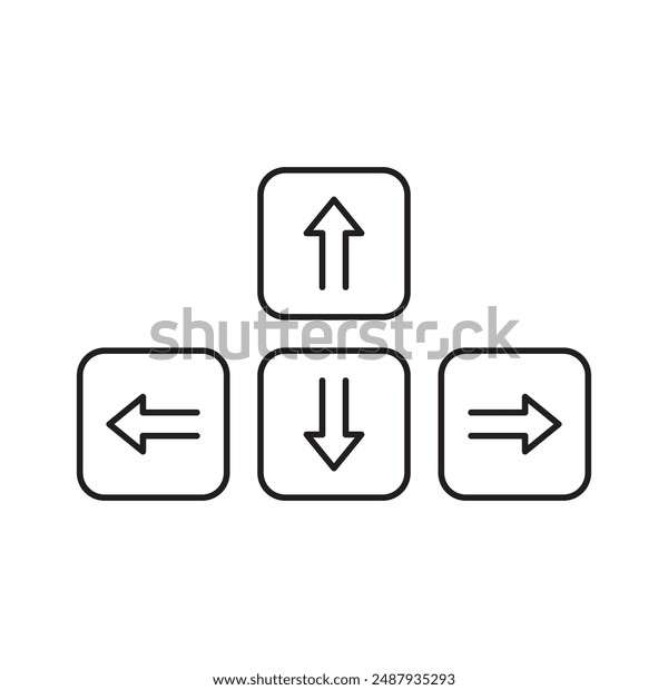Pc Keyboard Arrow Keys Icon Template Stock Vector Royalty Free 2487935293 Shutterstock