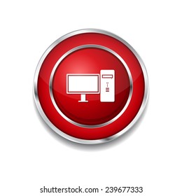 Pc Red Vector Icon Button Stock Vector (Royalty Free) 239677333 ...