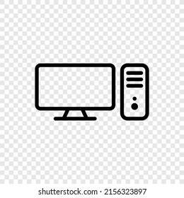 Desktop Computer Simple Icon Black Editable Stock Vector (Royalty Free ...