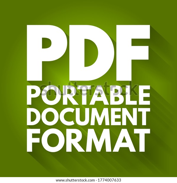 Pdf Portable Document Format Acronym Technology Stock Vector (Royalty ...