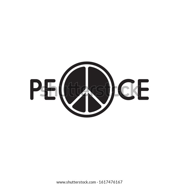 Peace Text Peace Symbol Icon Vector Stock Vector (Royalty Free ...
