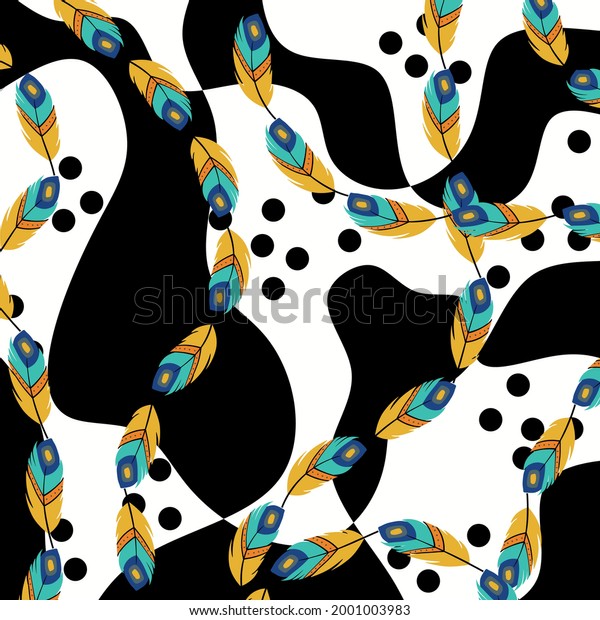 Peacock Feather Abstract Pattern Vector Illustration Stock Vector ...