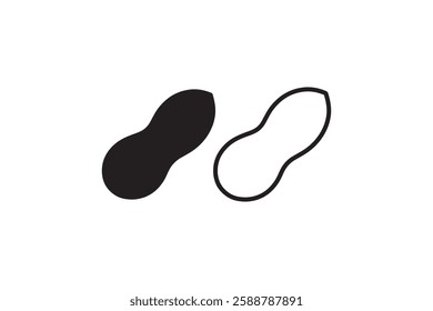 Peanut Icon Vector Silhouette Isolated White Stock Vector (Royalty Free ...