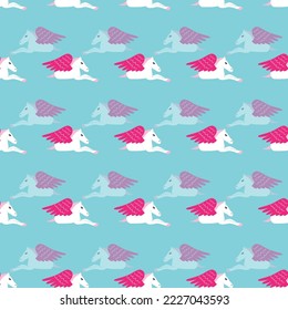 Pegasus On Blue Background Abstract Seamless Stock Vector (Royalty Free ...
