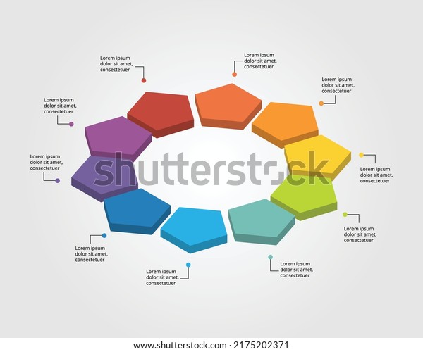 Pentagon Chart Template Infographic Presentation 10: เวกเตอร์สต็อก ...