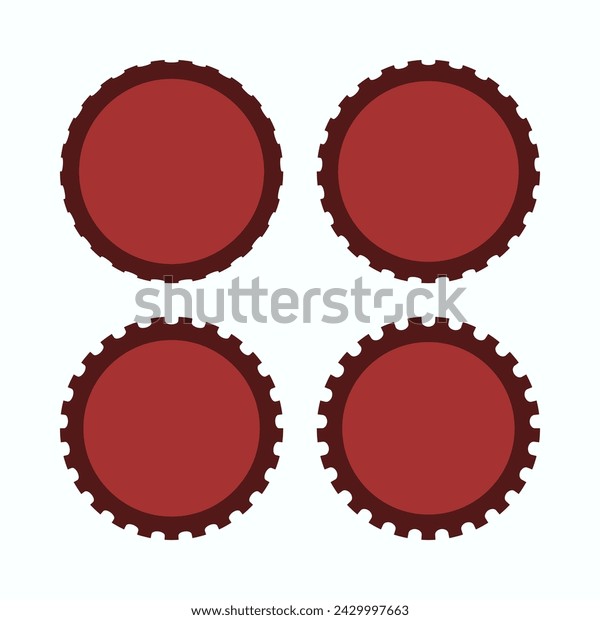 Perforated Edge Red Circle Stroke Shapes Stock Vector (Royalty Free ...