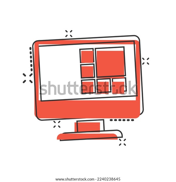 Personal Computer Comic Style Desktop Pc Stock Vector (Royalty Free ...