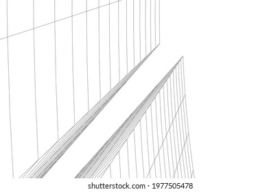 Perspective View Modern Architecture Vector 3d Stock Vector (Royalty ...