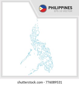 Philippines Map Flag White Background Stock Vector (Royalty Free ...