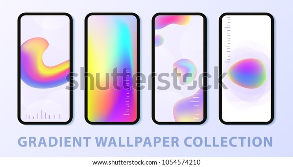 Phone Gradient Wallpaper Set Editable Gradient Stock Vector (Royalty ...
