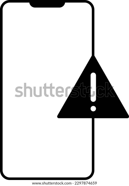 Phone Problem Warning Alert Caution Glyph Stock Vector (Royalty Free ...