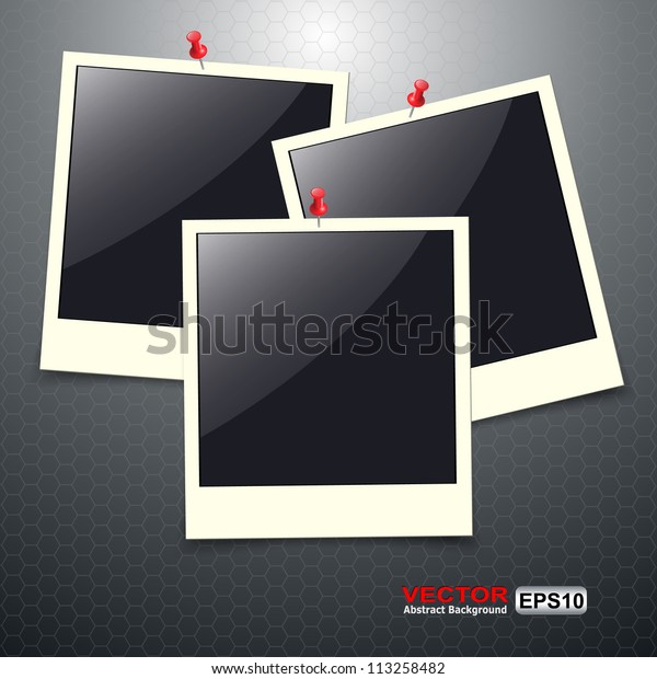 Photo Frames Push Pins Vector Illustration Stock Vector (Royalty Free ...