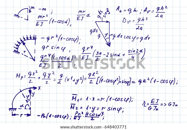 Physical Notation Equations Figures Schemes Plots Stock Vector (Royalty ...