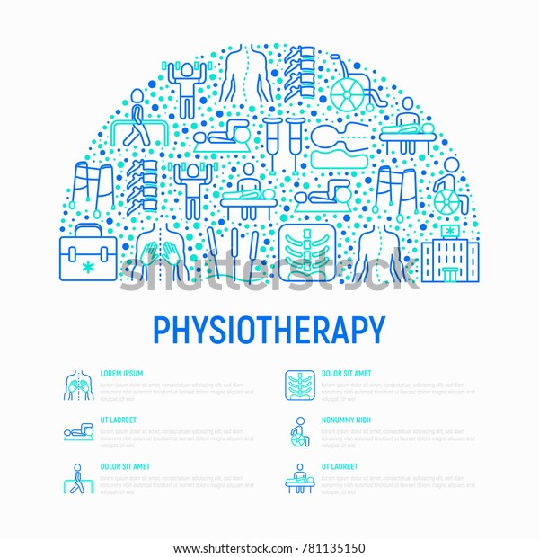 Physiotherapy Concept Half Circle Thin Line Stock Vector (Royalty Free ...