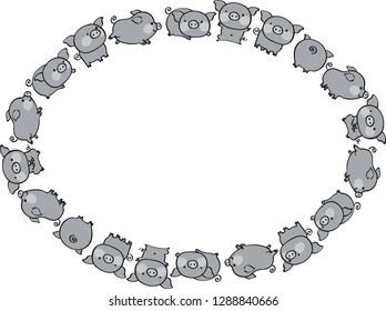 Pig Design Border Vector Stock Vector (Royalty Free) 1288840669 ...